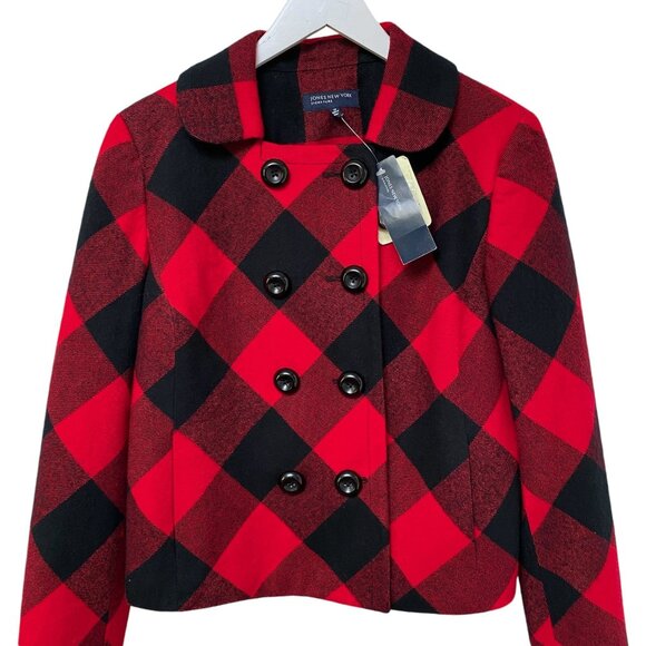 Jones New York | Jackets & Coats | Jones Ny Red Buffalo Check Jacket ...